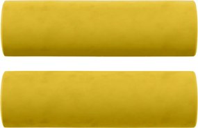 2místná pohovka s polštáři žlutá 140 cm samet 3200887