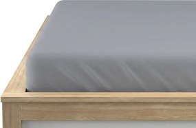 Napínací prostěradlo z mikrovlákna světle šedé 160 x 200 cm