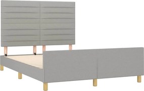 Rám postele bez matrace světle šedý 140 x 190 cm textil 3125130