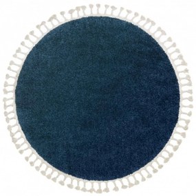 Kusový koberec Shaggy Berta tmavě modrý kruh 160cm