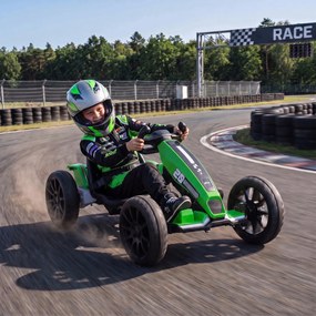 AIYAPLAY Elektro Go-Kart pro děti 12V Gokart s 2 motory, 4násobně nastavitelným sedadlem, plynulý start, EVA kola, LED světlomety 370-518V90GN