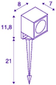 SLV 231035 Nautilus 10, venkovní reflektor s trnem a vidlicí do zásuvky, 9W LED 3000K, antracit, délka 7cm, IP65