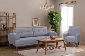 Hanah Home Třímístná pohovka BALERA s křeslem šedá 223 cm