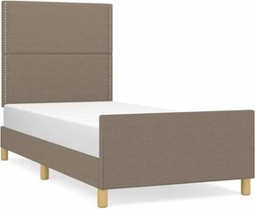 Rám postele bez matrací taupe 90x200 cm textil 3124948