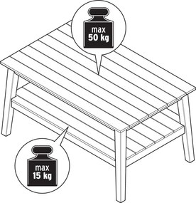 Tchibo - Zahradní konferenční stolek - barva: hnědá