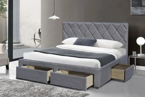Čalouněná postel Betina 160x200 dvoulůžko - šedé
