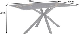 Keramický jídelní stůl Fabrico 160 cm černý / pískový