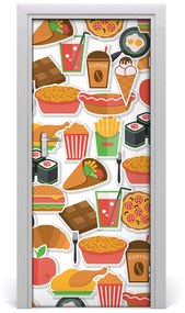 Fototapeta na dveře samolepící fast food 75x205 cm