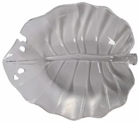 VILLA D’ESTE HOME TIVOLI Transparentní mísa ICE LEAF, list, 19 X 5 X 22 cm