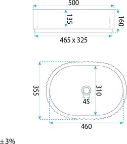 Rea Margaret, umyvadlo na desku 490x355x125 mm, černá-imitace kamene, REA-U7344