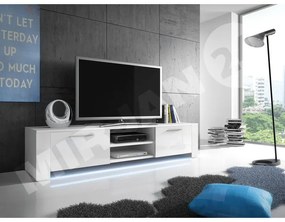 TV stolek Cleo IX, Barva: bílá / šedý lesk