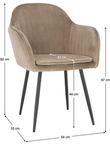 Kondela Designové křeslo, šedohnědá Taupe Velvet látka, ZIRKON