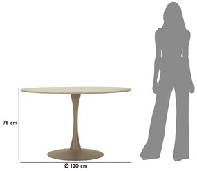 Kulatý jídelní stůl Bechora 120 cm krémový
