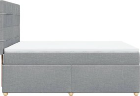 Box spring postel s matrací světle šedá 140 x 190 cm textil 3293575