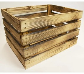 Dřevěná bedýnka "L" 50x40x30 cm -OPALOVANÁ