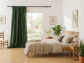 Závěs OXFORD LIGHT 140x250 cm, tmavě zelený Zavěšení: Kovové kroužky