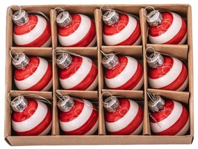 Skleněné ručně vyrobené vánoční koule v sadě 12 ks ø 3 cm Bauble Stripe – Sass &amp; Belle