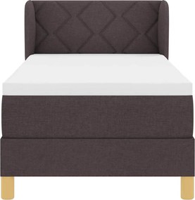 Postel s boxspringem s čelo Tmavě hnědá 80 x 200 cm textil 3340244