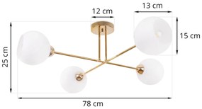 Stropní svítidlo Eliza, 4x bílé skleněné stínítko, G