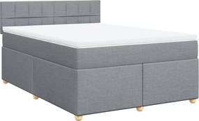 Box spring postel s matrací světle šedá 160 x 200 cm textil 3289031