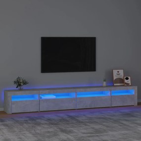 TV skříňka s LED osvětlením betonově šedá 270 x 35 x 40 cm