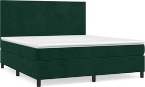 Box spring postel s matrací tmavě zelená 180x200 cm samet 3142920