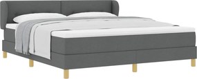 Postel s boxspringem s čelo Tmavě šedá 180 x 200 cm textil 3340228