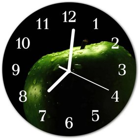 Nástěnné hodiny obrazové na skle - Jablko