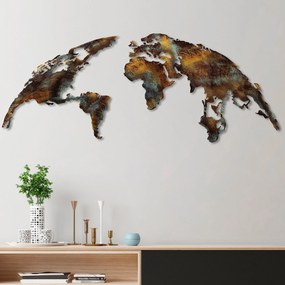 Nástěnná kovová dekorace World Map Medium 3 vícebarevná
