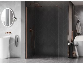 Mexen, Mexen Kioto-X sprchová stěna 90 x 200 cm, průhledná 10 mm, broušená měď - 800-090-101-65-00-X