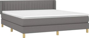 Box spring postel s matrací tmavě šedá 180x200 cm textil 3130450