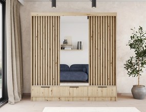 Šatní skříň Voodi se zrcadlem 180 cm dub Artisan