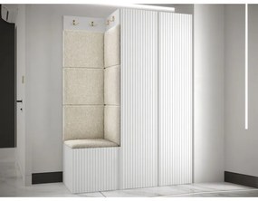 Předsíňová sestava Towiro Slim XXIII, Barva: bílá, Barva látek:: Abriamo 03