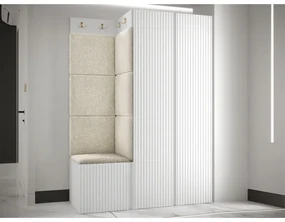 Předsíňová sestava Towiro Slim XXIII, Barva: bílá, Barva látek:: Abriamo 03