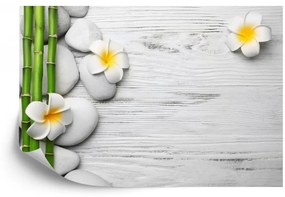 Fototapeta Bambus S Květinami A Kameny Strukturální vinyl 270x180