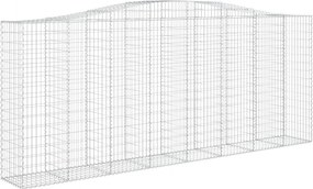Klenuté gabionové koše 2 ks 400x50x160/180cm pozinkované železo 3145995