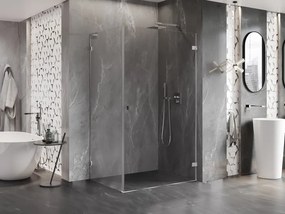 Mexen Lunar-B L pravý výklopný sprchový kout 95 x 80 cm, čiré sklo, chromová, 832L-095-080-01-00-P