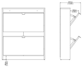 Botník Modulo - 85 x 70 x 16,5 cm | bílý