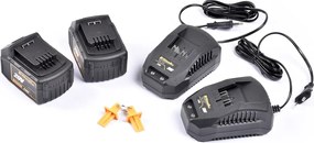 Riwall PRO RALM 3820 set akumulátorová travní sekačka bez pojezdu + 2x 4Ah baterie + 2x nabíječka 20 V