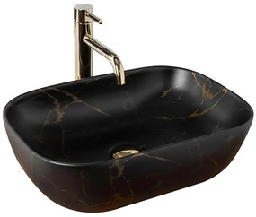 Umyvadlo na desku Belinda Black Marble Mat