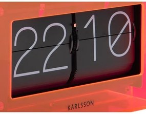 Karlsson 5976OR designové nástěnné/stolní překlápěcí hodiny oranžová, 21 cm