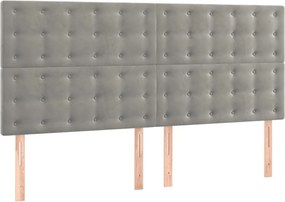 Box spring postel s matrací světle šedá 180x200 cm samet 3138097