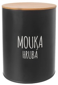 Dóza plech/bambus pr. 13 cm Mouka hrubá BLACK CZ