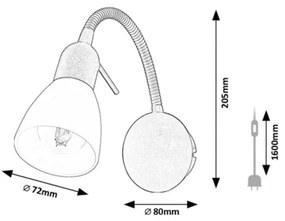 Rabalux 73090 - Nástěnná lampa SOMA 1xE14/40W/230V