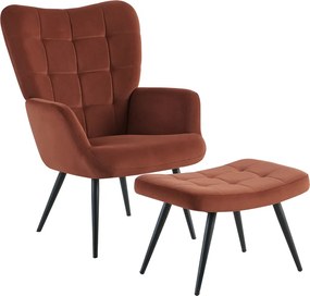 Křeslo s podnoží, hnědá Velvet látka/černá, HABEN
