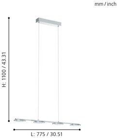 Eglo 94245 - LED závěsné svítidlo CARTAMA 4xLED/4,5W/230V