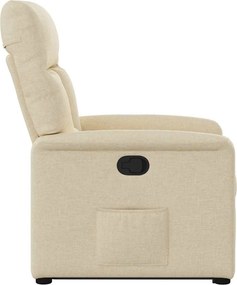 Zvedací polohovací křeslo krémové textil 3303040