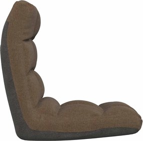 Skládací lenoška na podlahu hnědá textil 336587