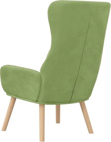 Relaxační křeslo světle zelené samet 341354