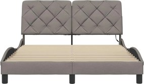 Rám postele s LED bez matrace Taupe 140x190 cm Látka 3310668